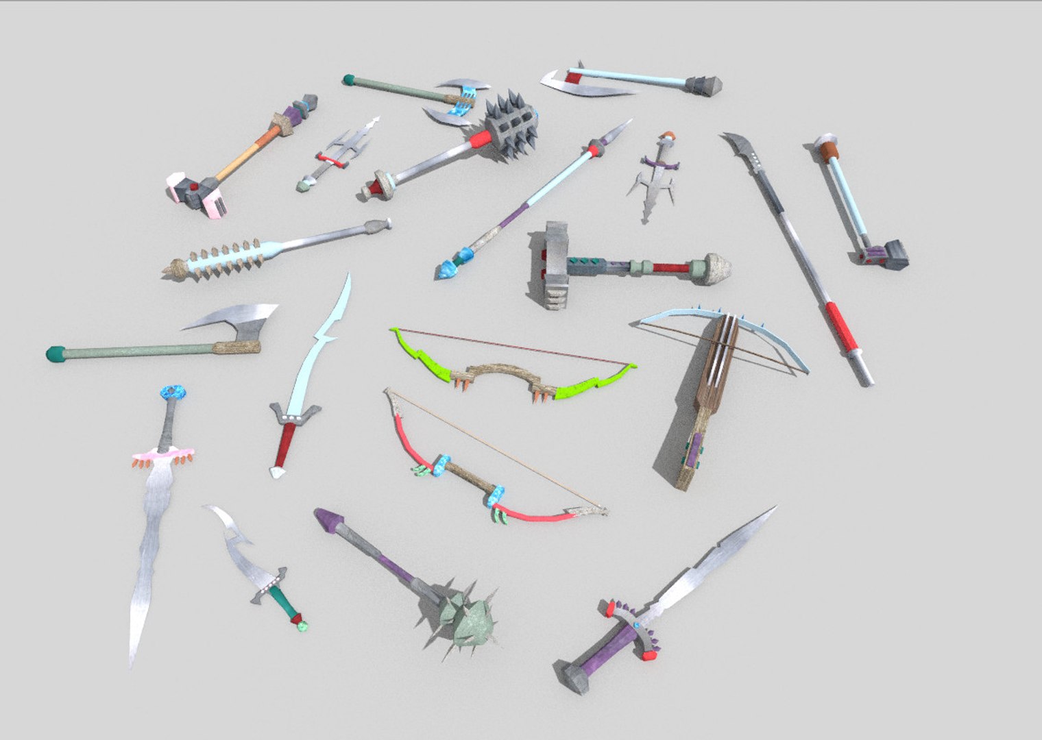 Pack 20 Fantasy Weapons 3d Model