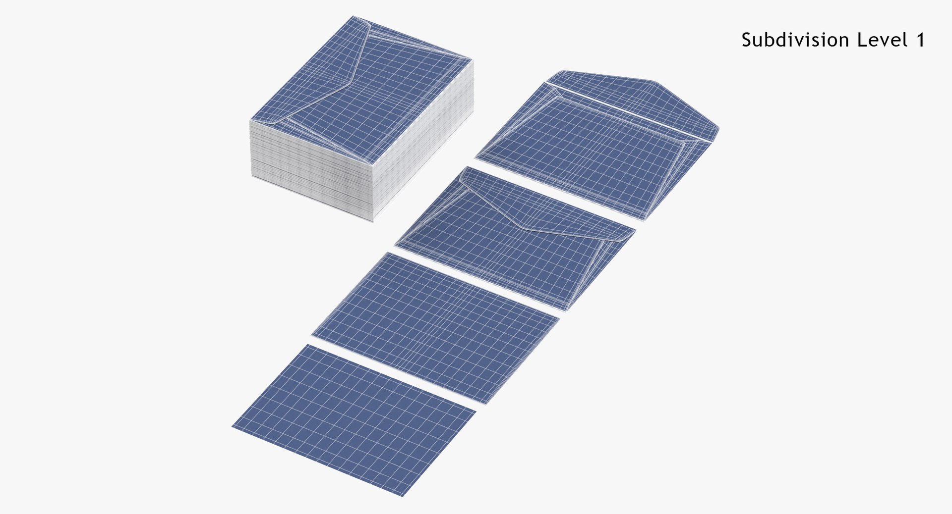 3D model Small Square Envelopes Type 02 Flap Blank and Generic ...