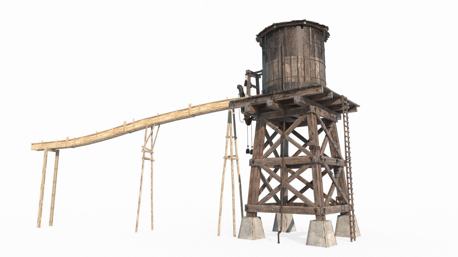 19th Century Building Water Storage Tower 3D - TurboSquid 2401746