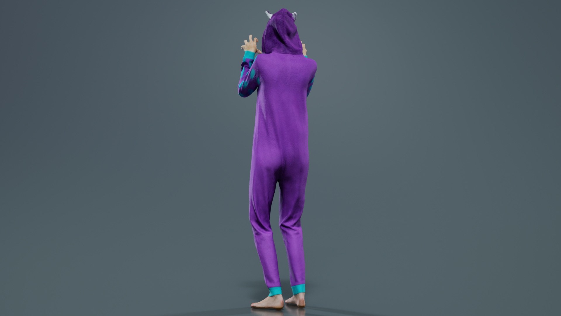 3D Woman In Purple Monster Costume Remastered - TurboSquid 2365645