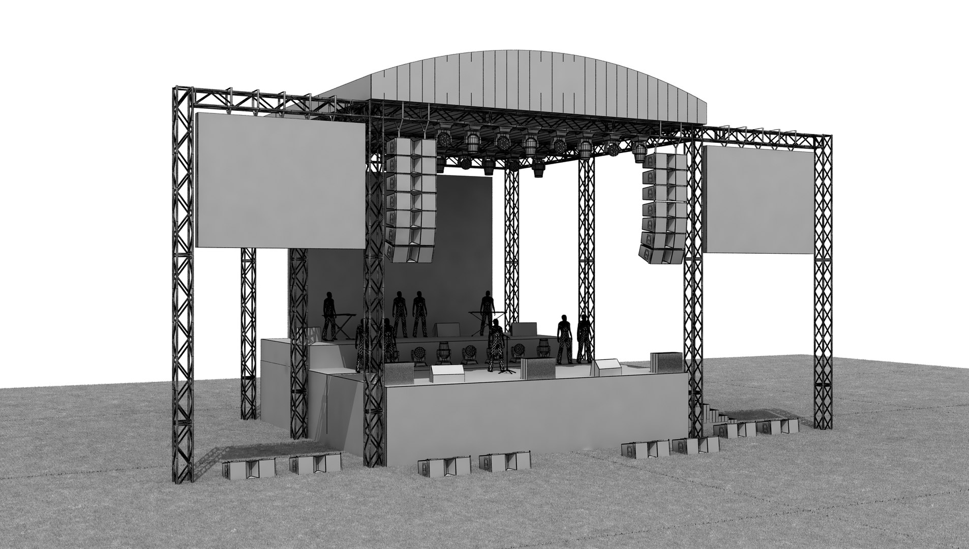 3D Outdoor Concert Stage Model - TurboSquid 1534206