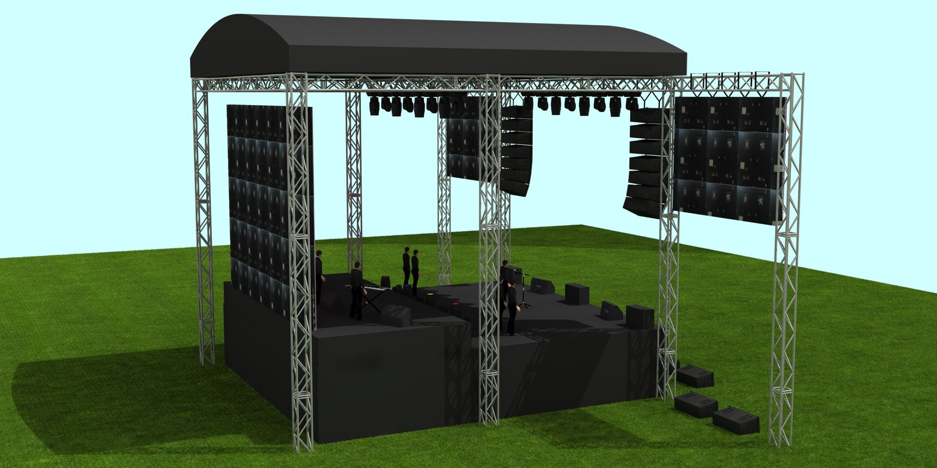3D Outdoor Concert Stage Model - TurboSquid 1534206