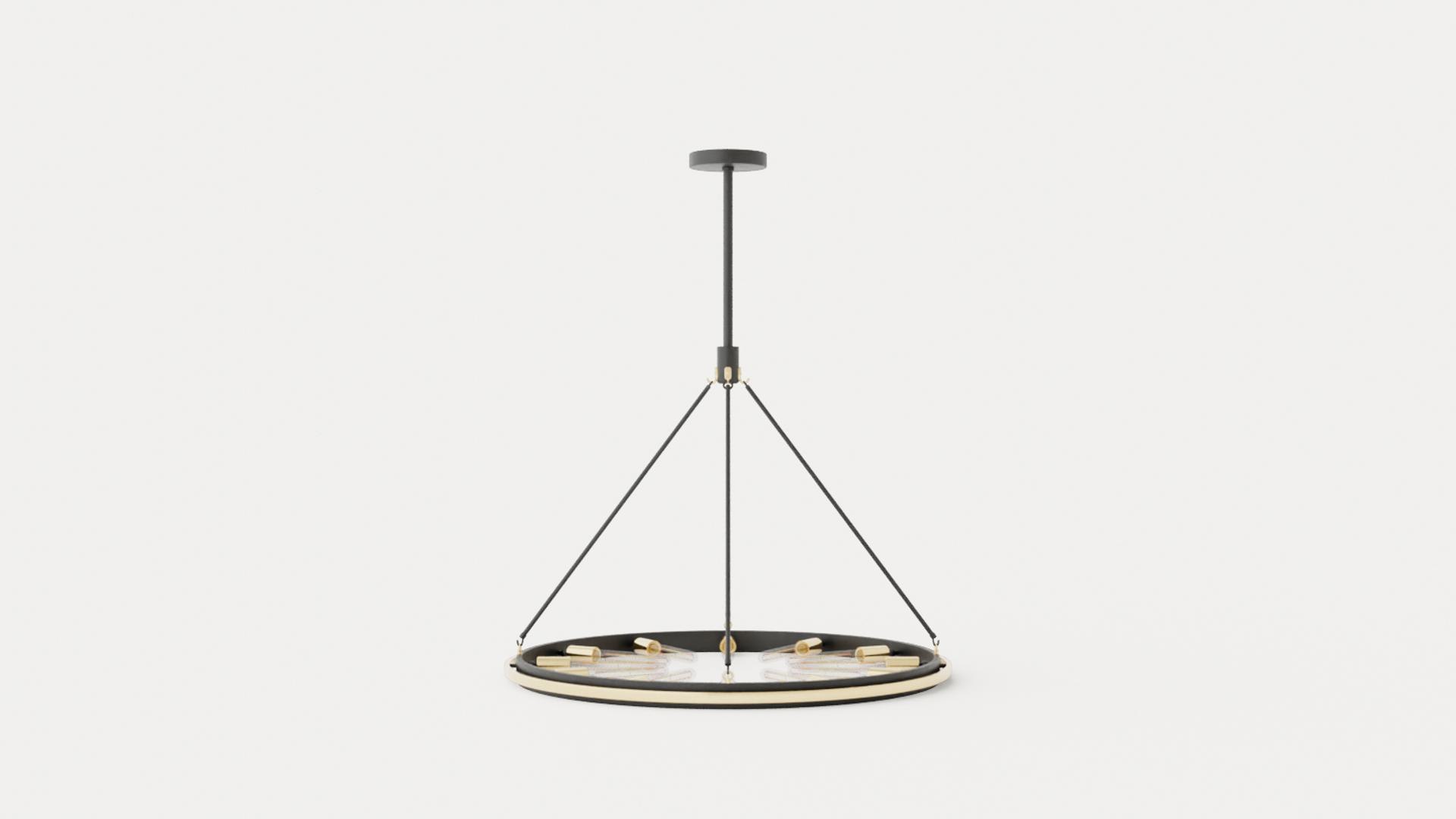 Chambers Chandelier - Black With Gold Finish Model - TurboSquid 2212696