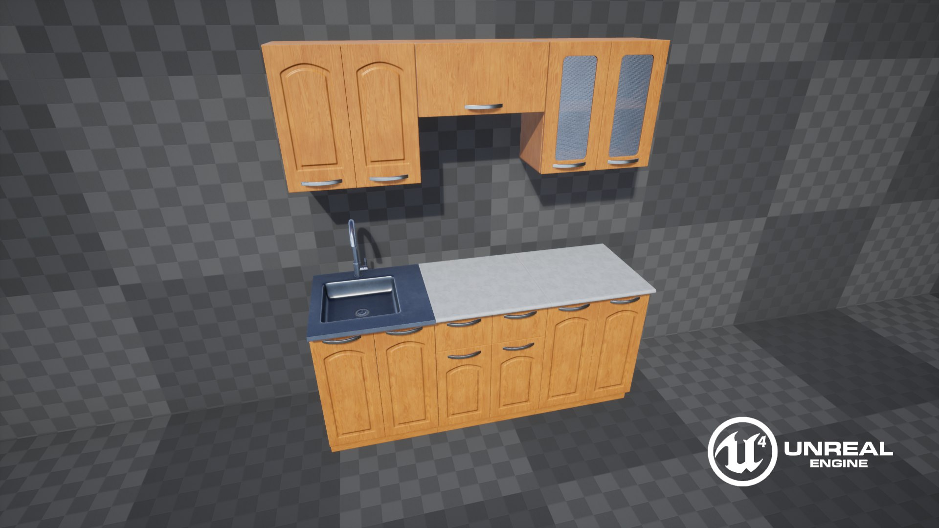 3D Model Low-poly Kitchen Set - TurboSquid 1702484