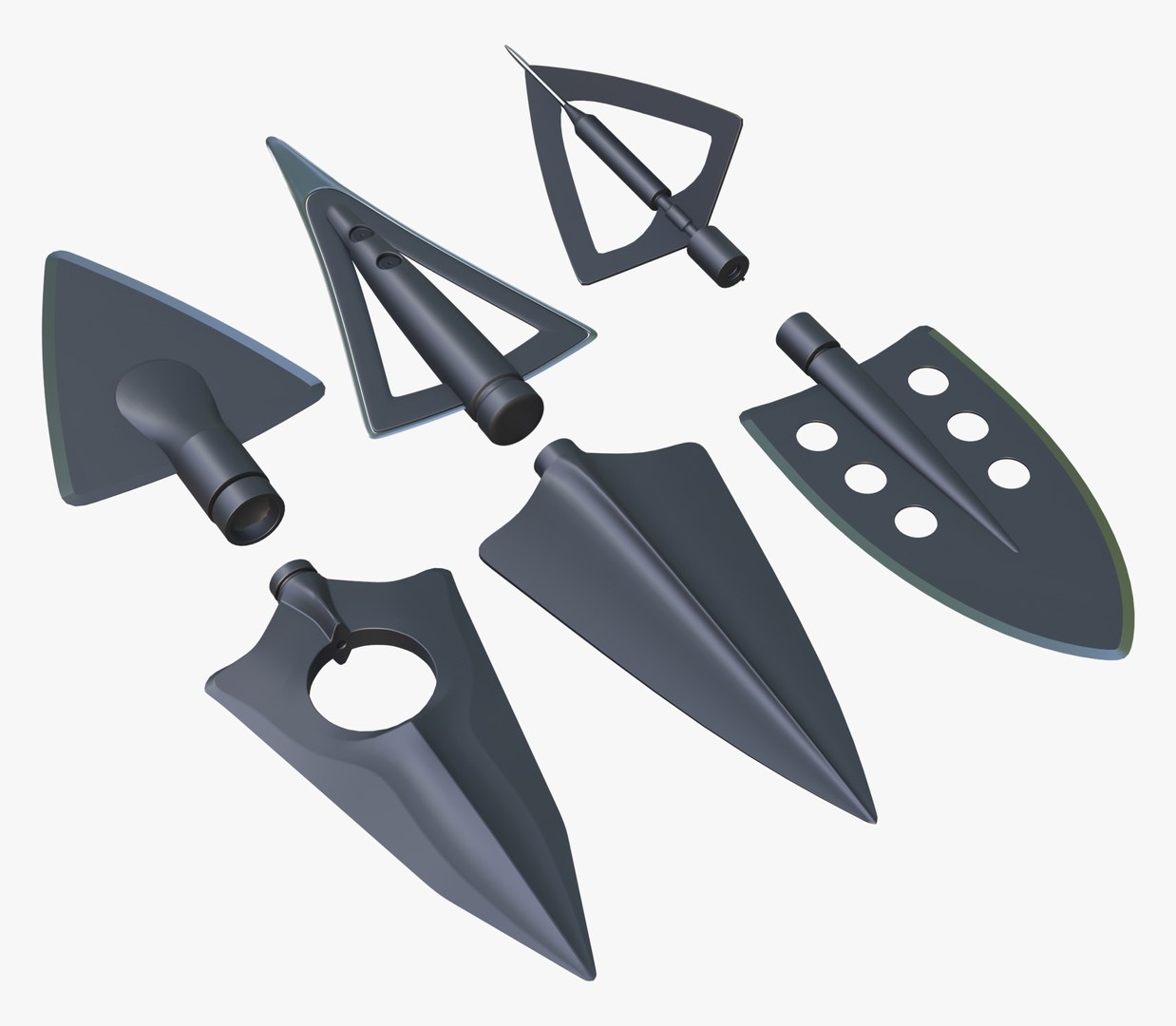3D Set Arrowhead Hunting 6 Types - TurboSquid 2433432