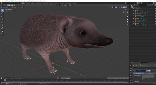 modelo 3d Erizo calvo - TurboSquid 2071142