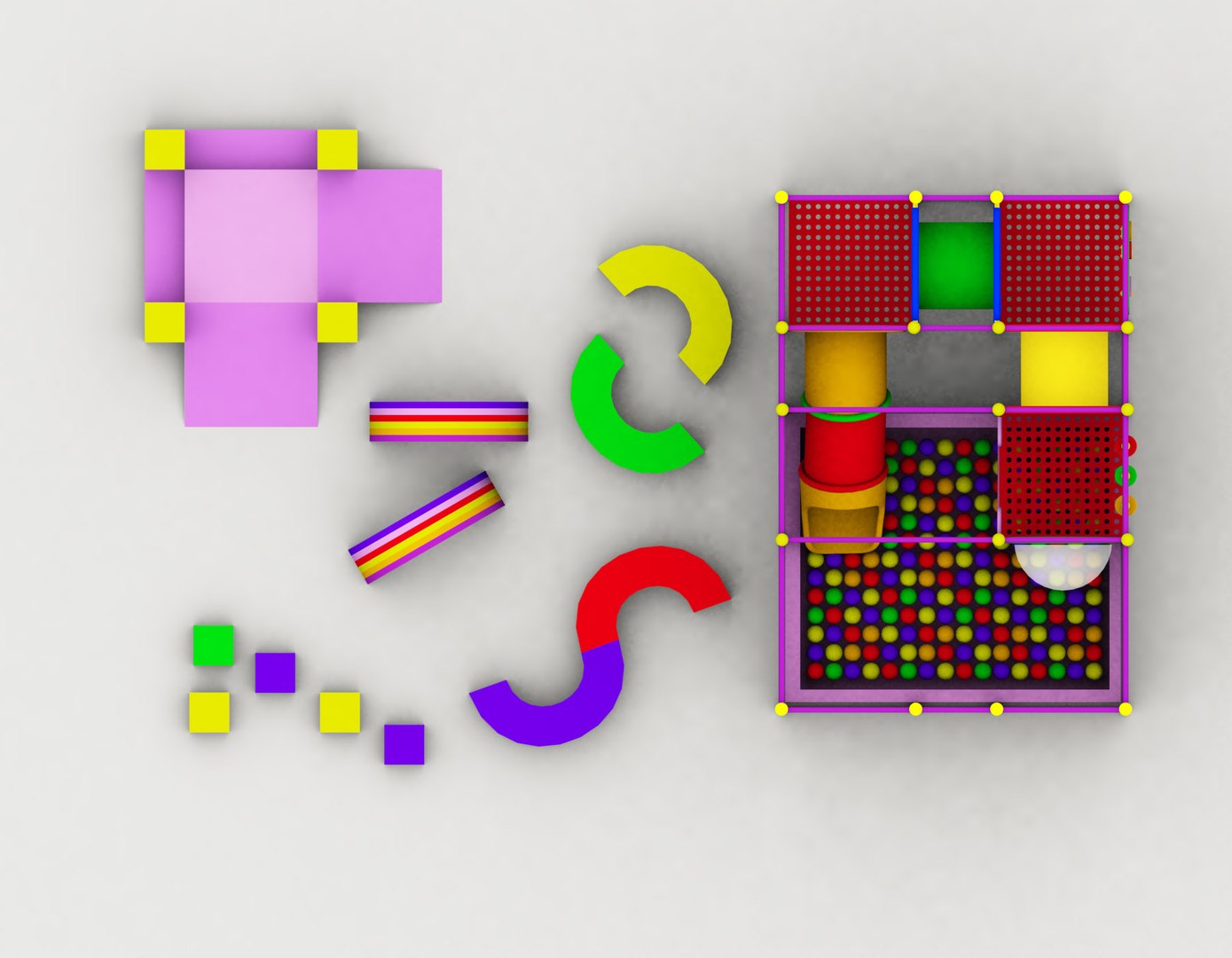 Kindergarten Indoor Play 3d Model