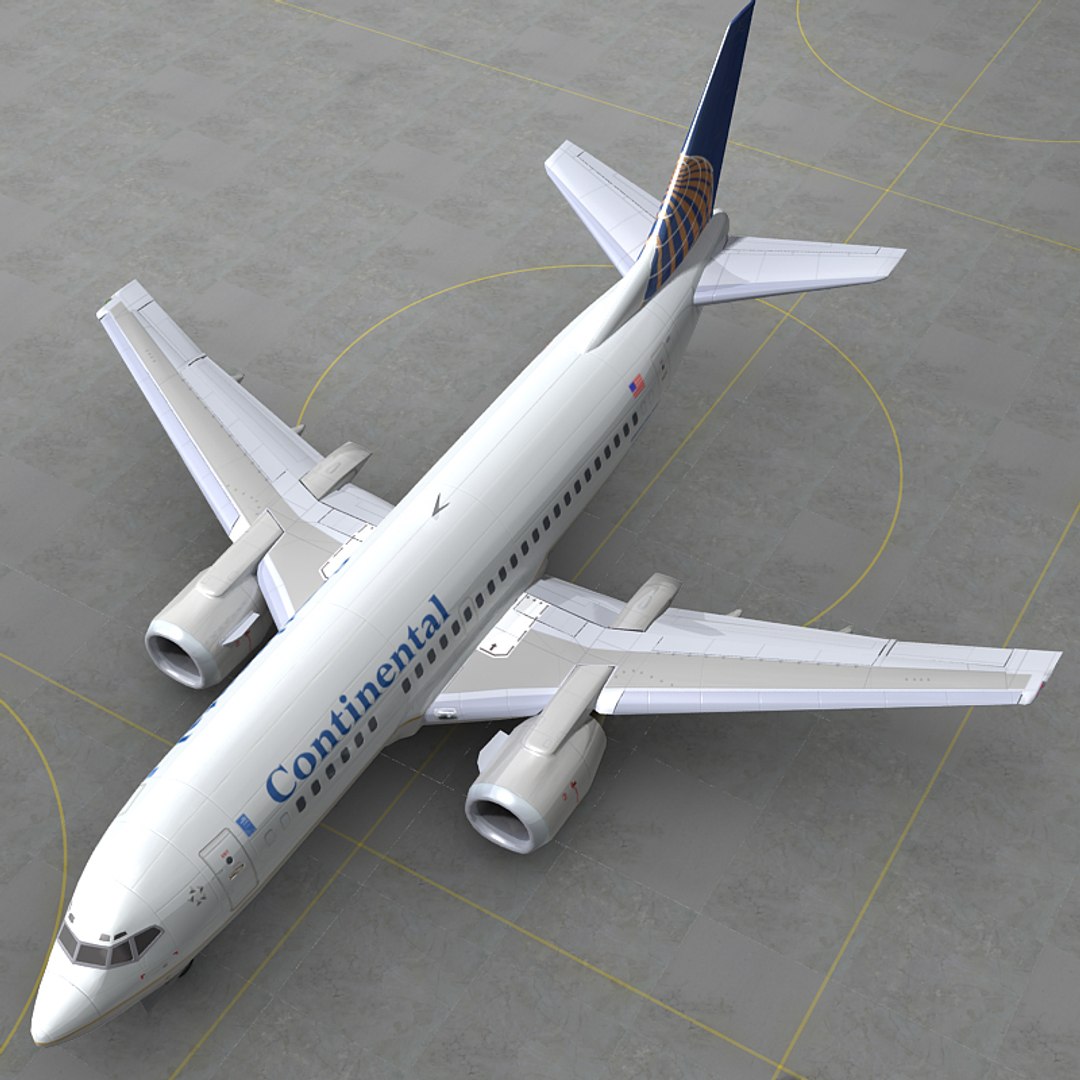 3d Model Boeing 737 Continental Airlines