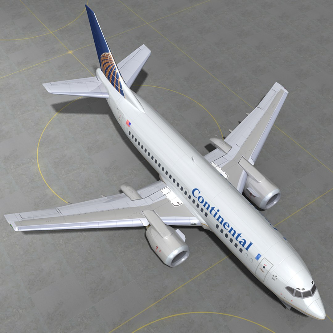 3d Model Boeing 737 Continental Airlines