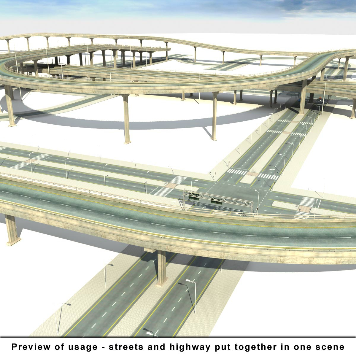 collections streets highway bridges 3d model