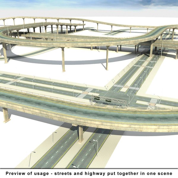 collections streets highway bridges 3d model