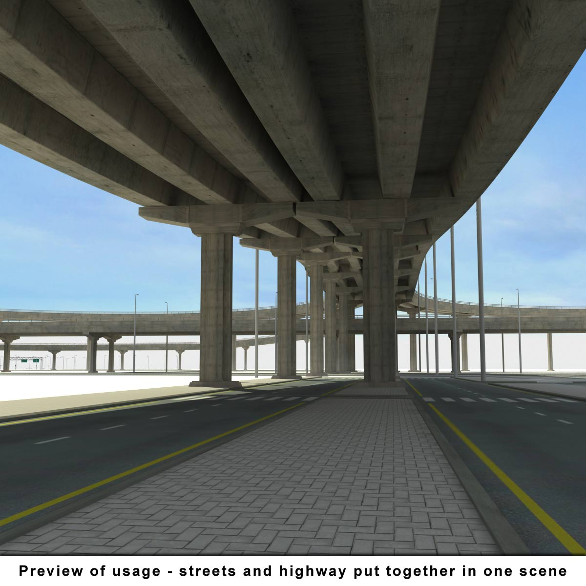 collections streets highway bridges 3d model