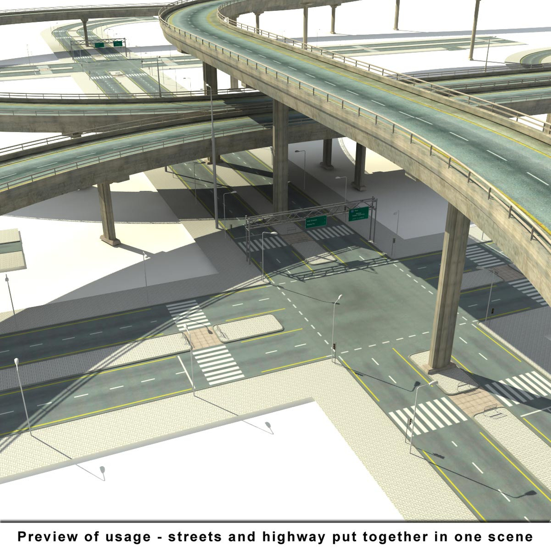 collections streets highway bridges 3d model