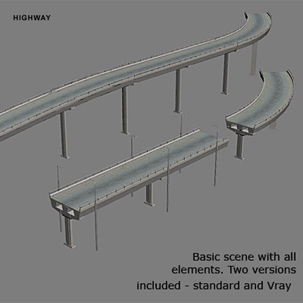 collections streets highway bridges 3d model