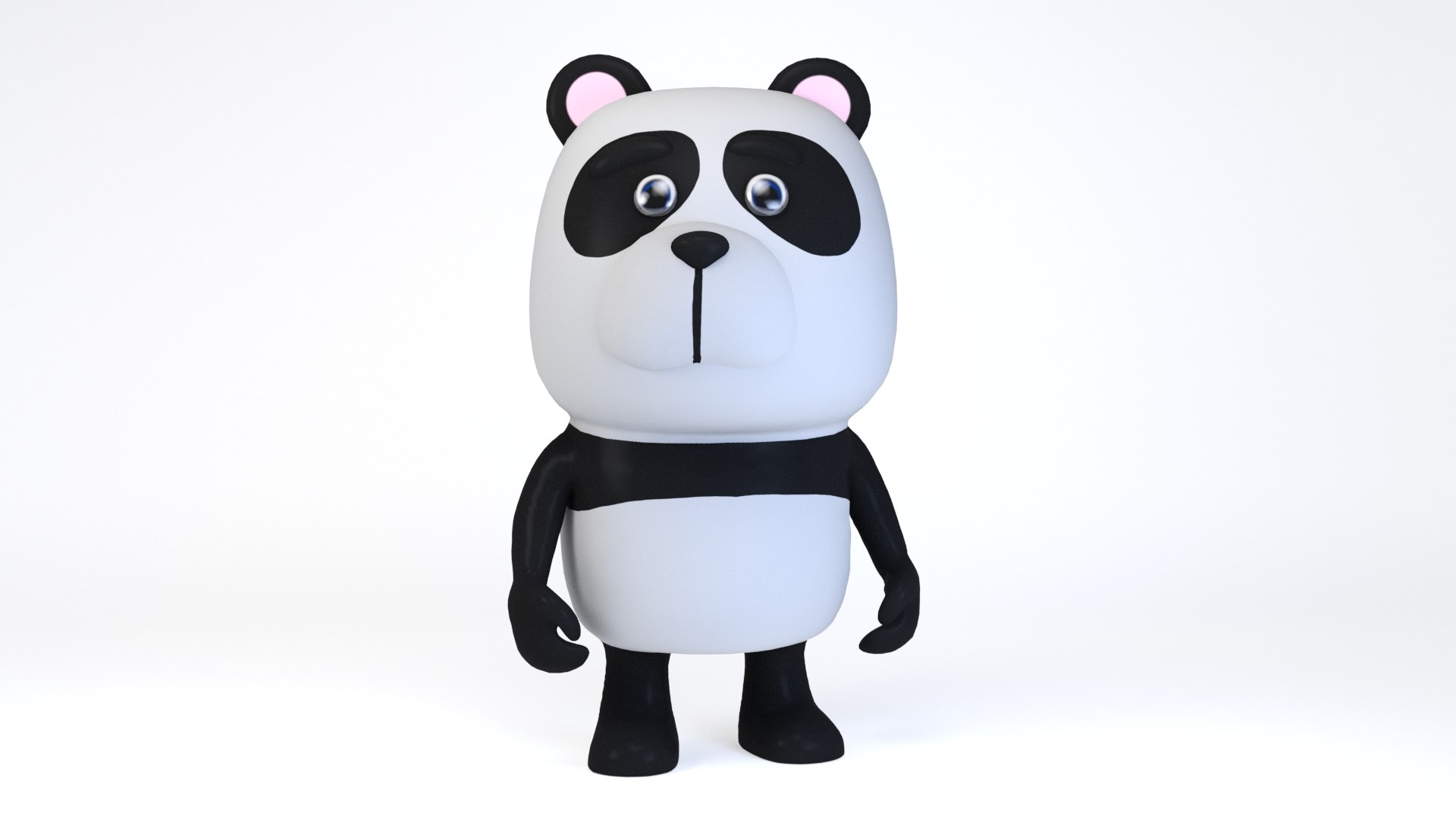 Cartoonish Humanoid Panda Character 3D - TurboSquid 2251295