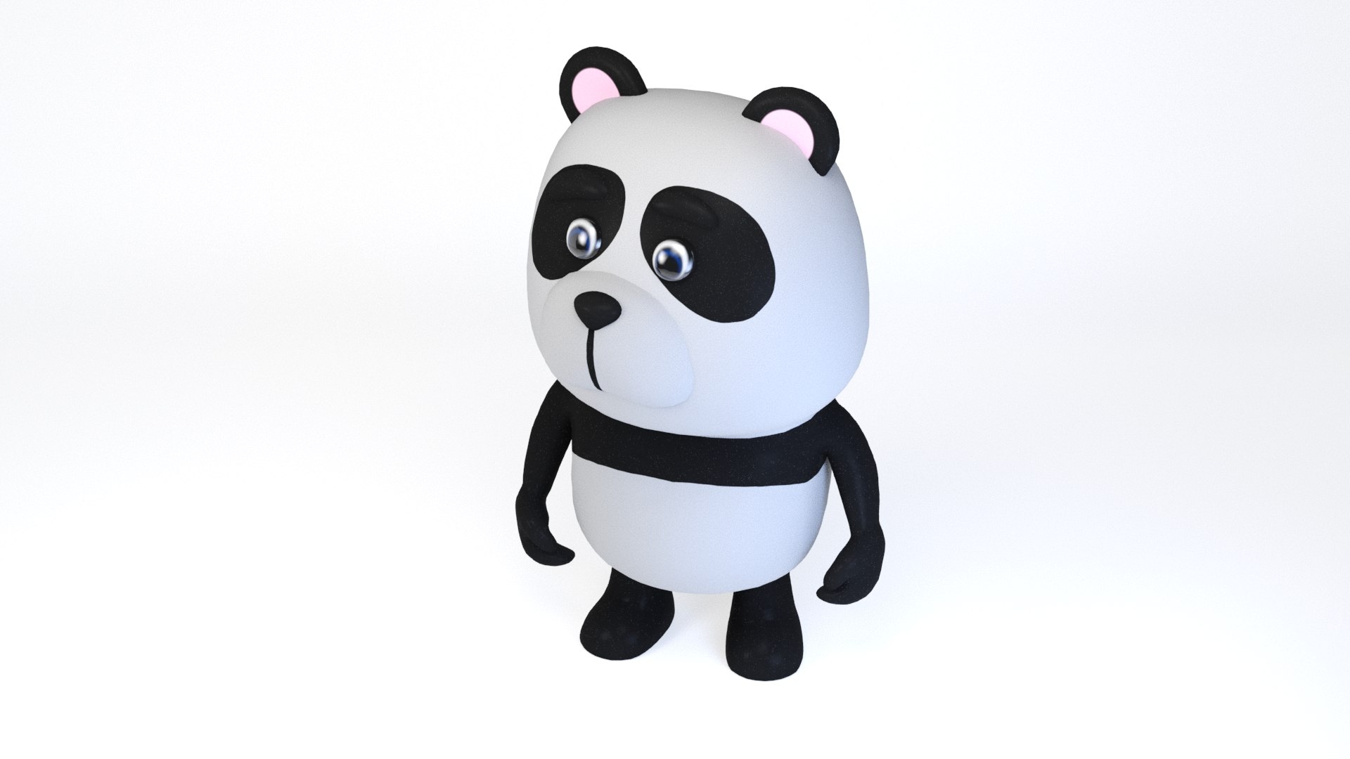Cartoonish Humanoid Panda Character 3D - TurboSquid 2251295