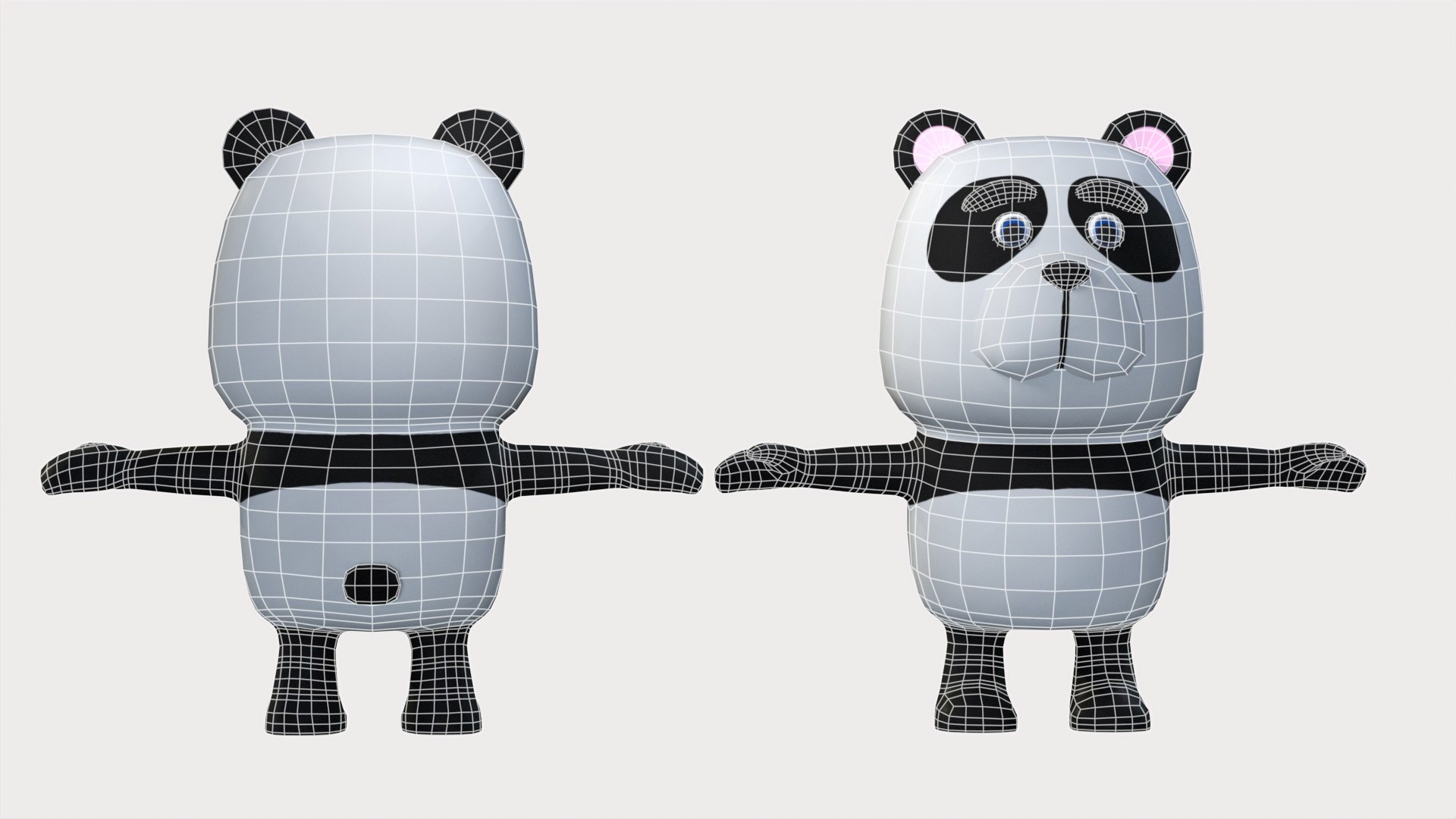 Cartoonish Humanoid Panda Character 3D - TurboSquid 2251295