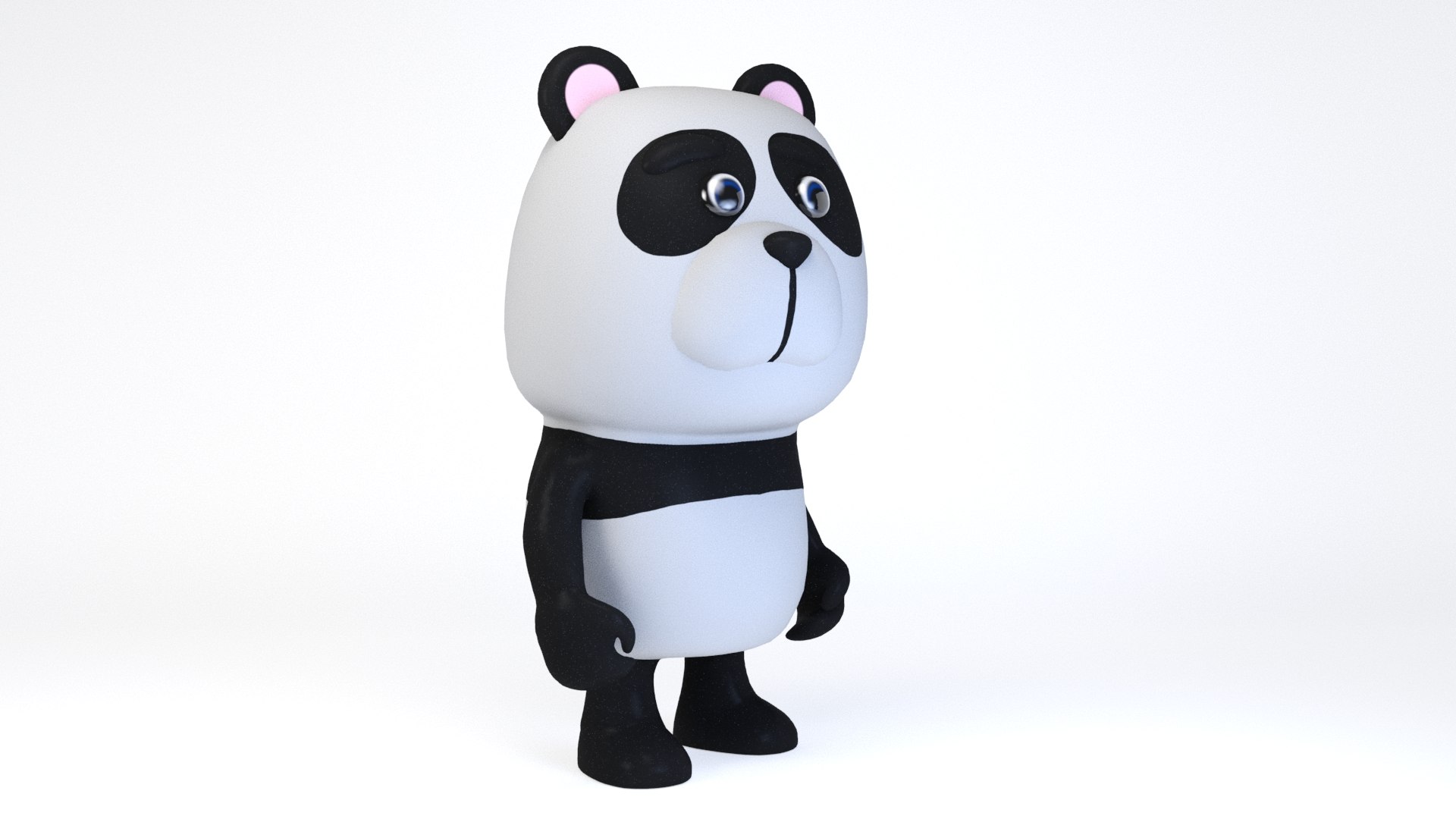 Cartoonish Humanoid Panda Character 3D - TurboSquid 2251295