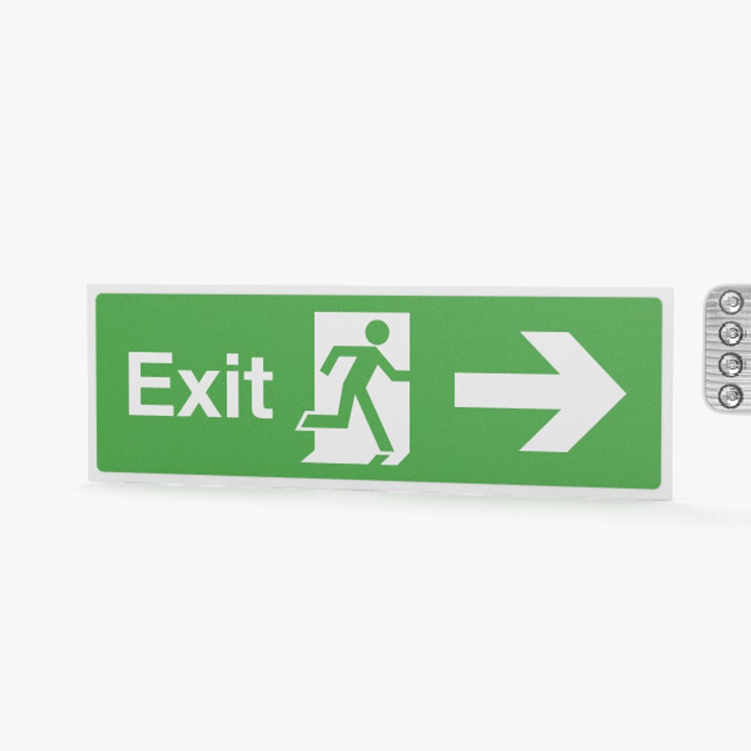 3D exit sign - TurboSquid 1422906