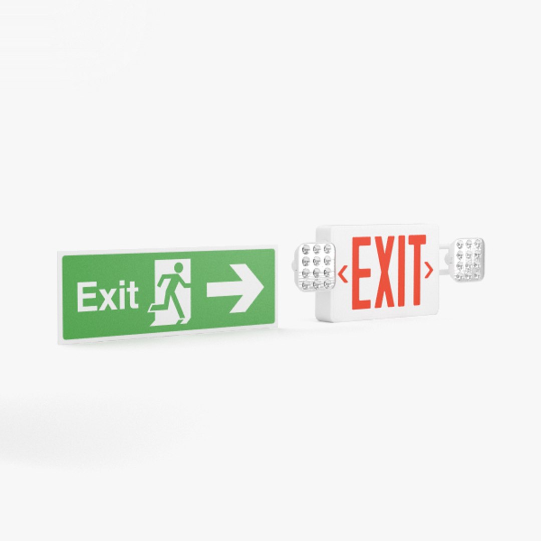 3D exit sign - TurboSquid 1422906