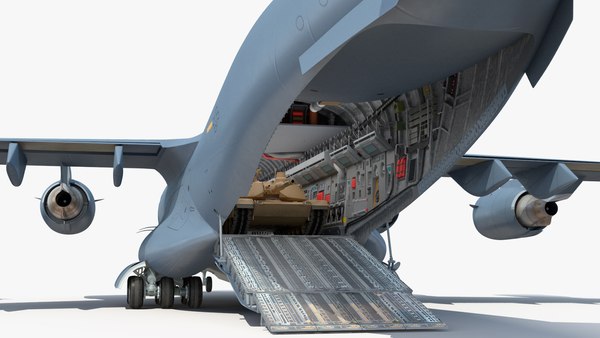 modelo 3d Avión de transporte táctico C 17 Globemaster III con tanque ...
