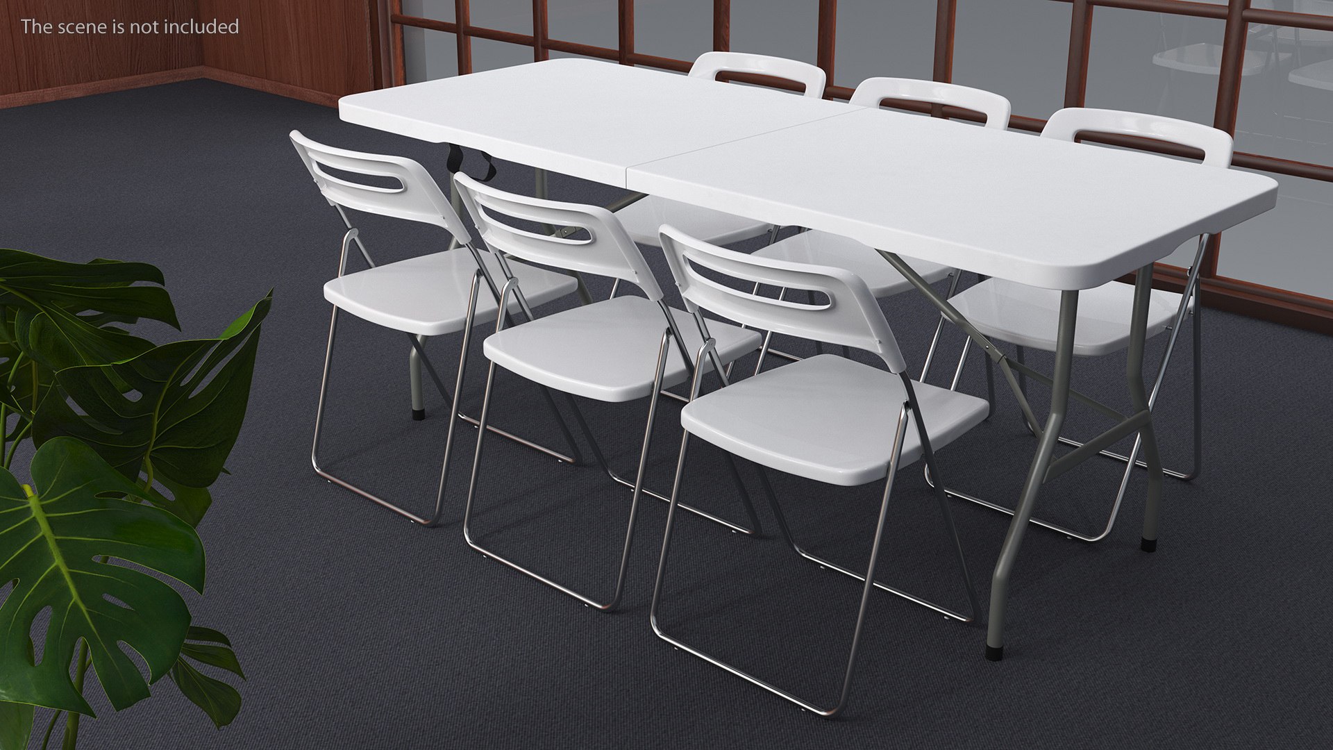 3D model White Plastic Folding Furniture Set - TurboSquid 2105626