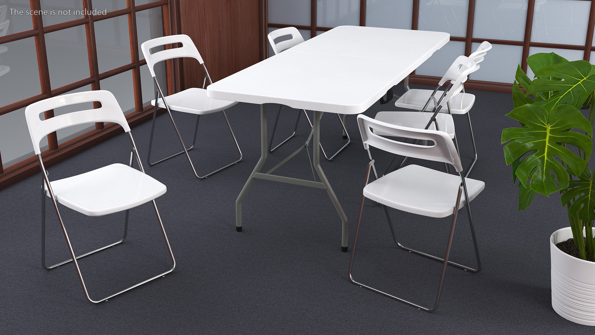 3D model White Plastic Folding Furniture Set - TurboSquid 2105626