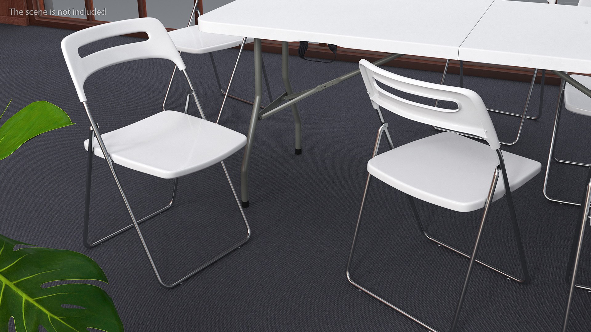 3D model White Plastic Folding Furniture Set - TurboSquid 2105626