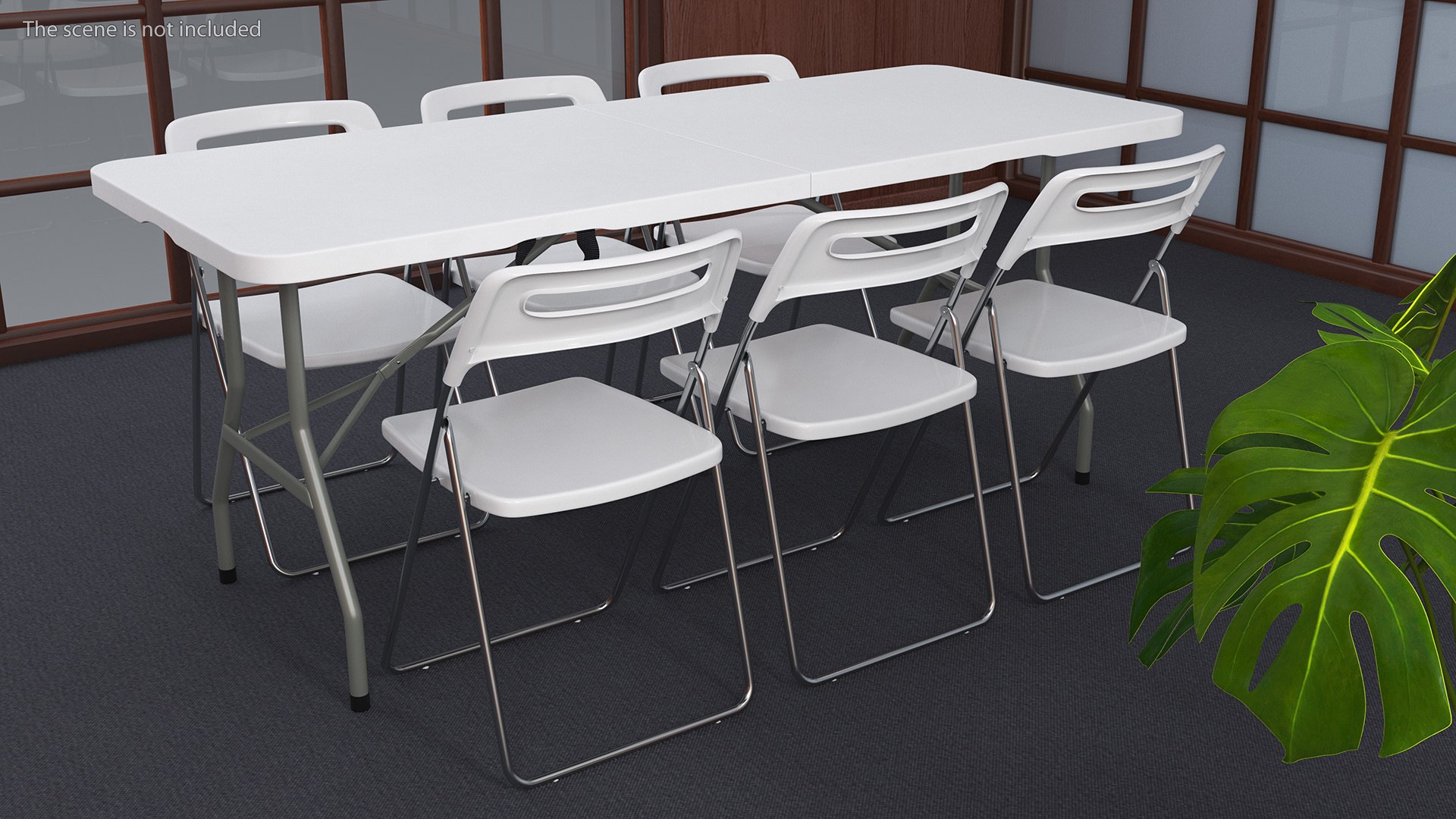 3D model White Plastic Folding Furniture Set - TurboSquid 2105626