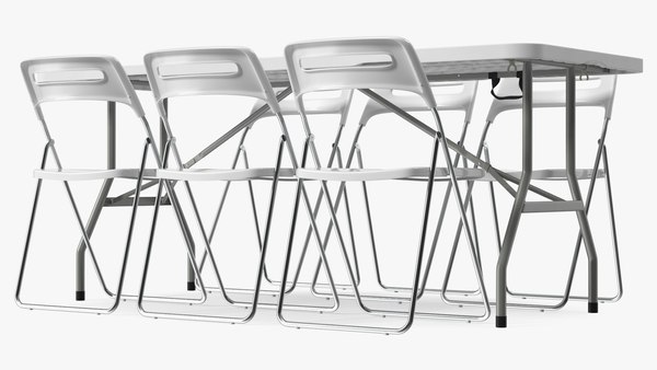 White Plastic Folding Furniture Set 3D 모델 - TurboSquid 2105626