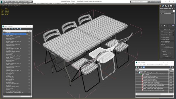 White Plastic Folding Furniture Set 3D 모델 - TurboSquid 2105626