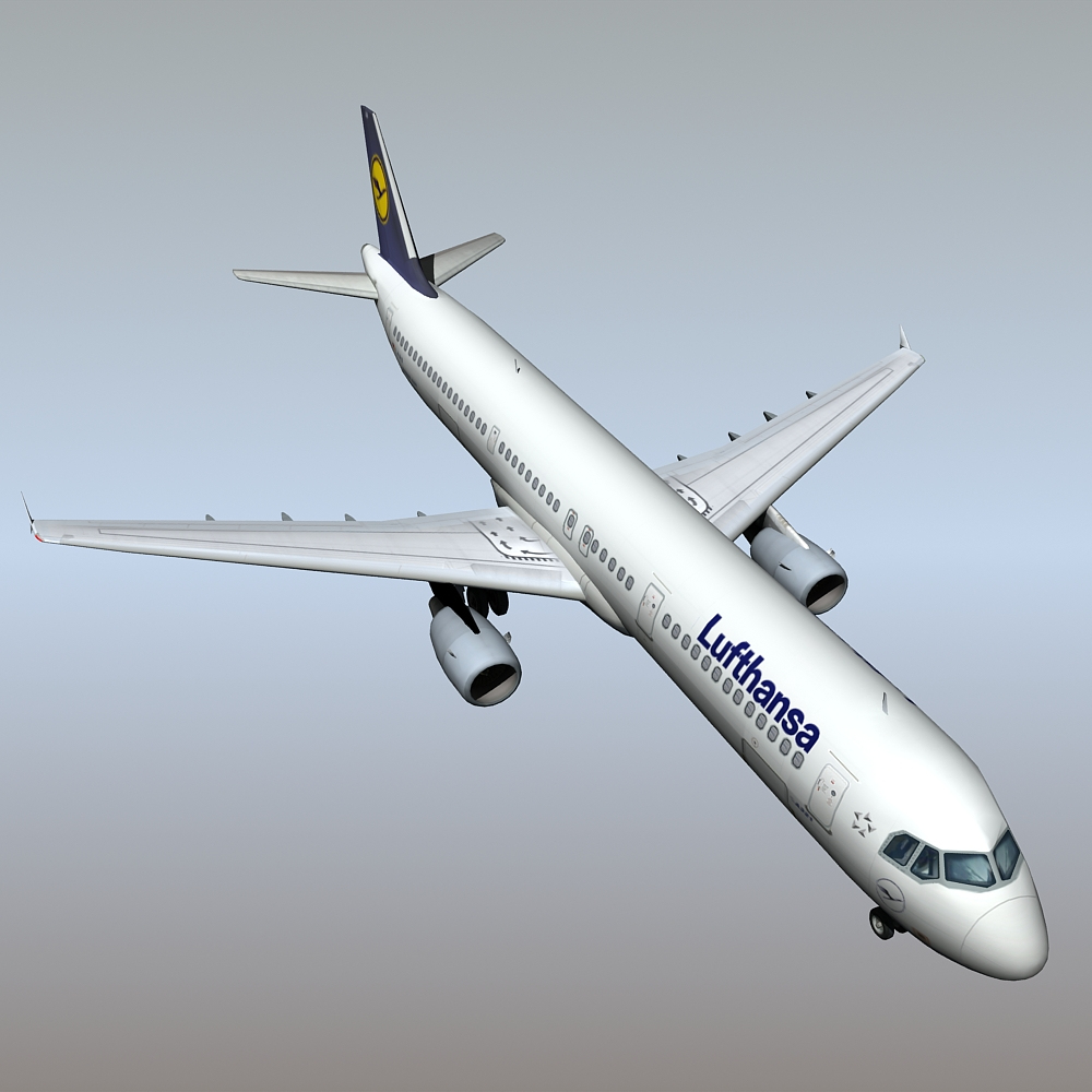 3d model airbus a321 lufthansa airlines