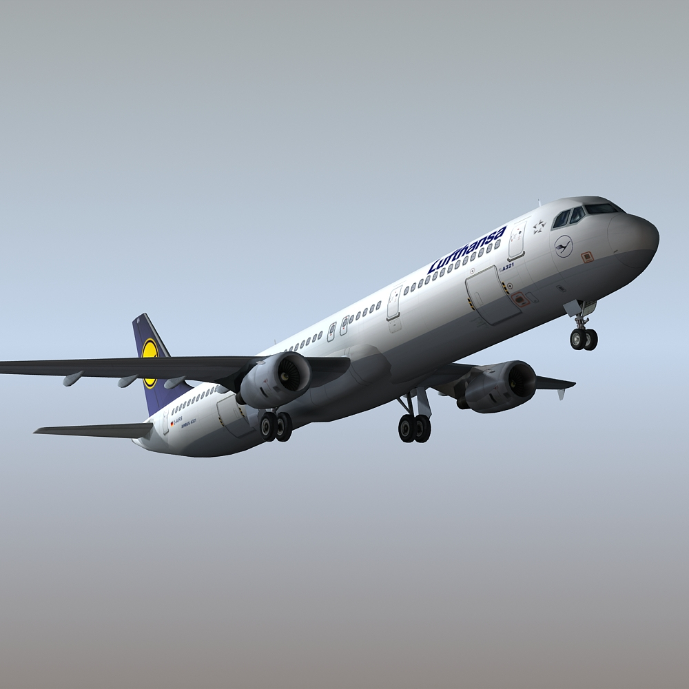 3d model airbus a321 lufthansa airlines