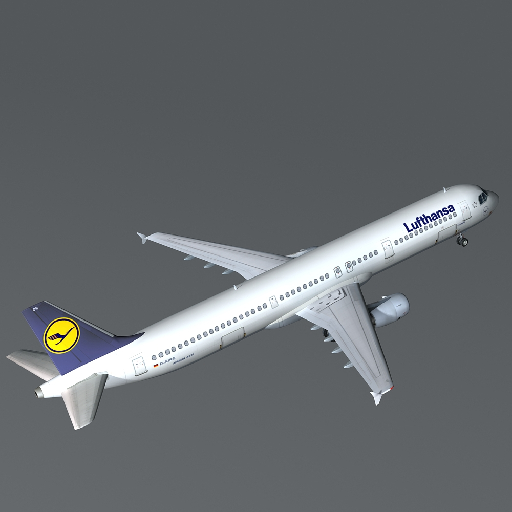3d model airbus a321 lufthansa airlines