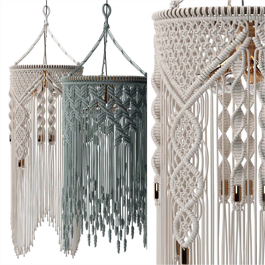 Macrame Pendant Lights 3D - TurboSquid 2019060