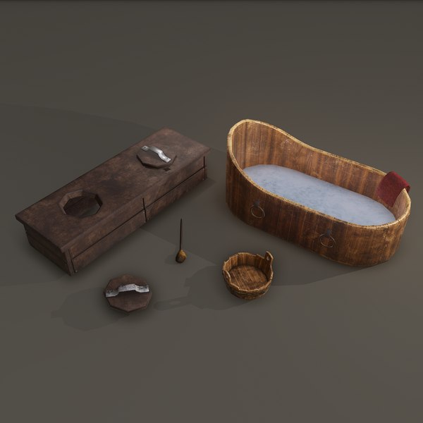 Wooden medieval wash tub 3D model - TurboSquid 1408545
