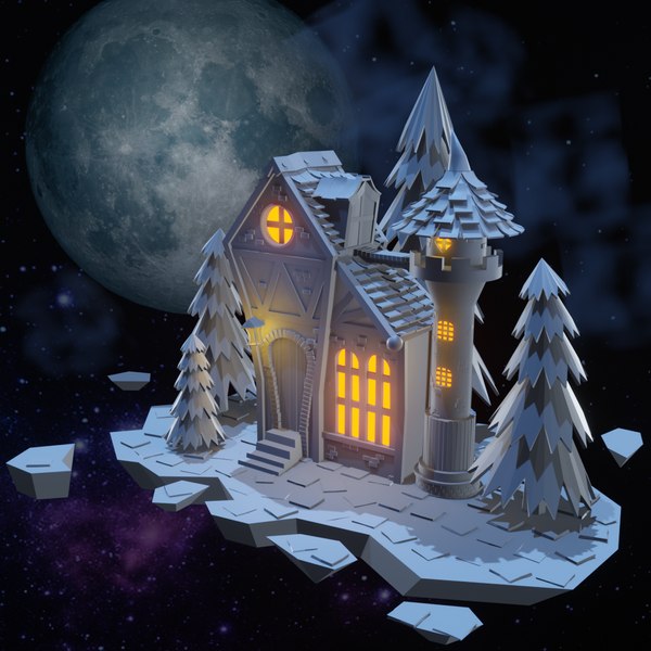 3D Scary low poly halloween house - TurboSquid 1958997