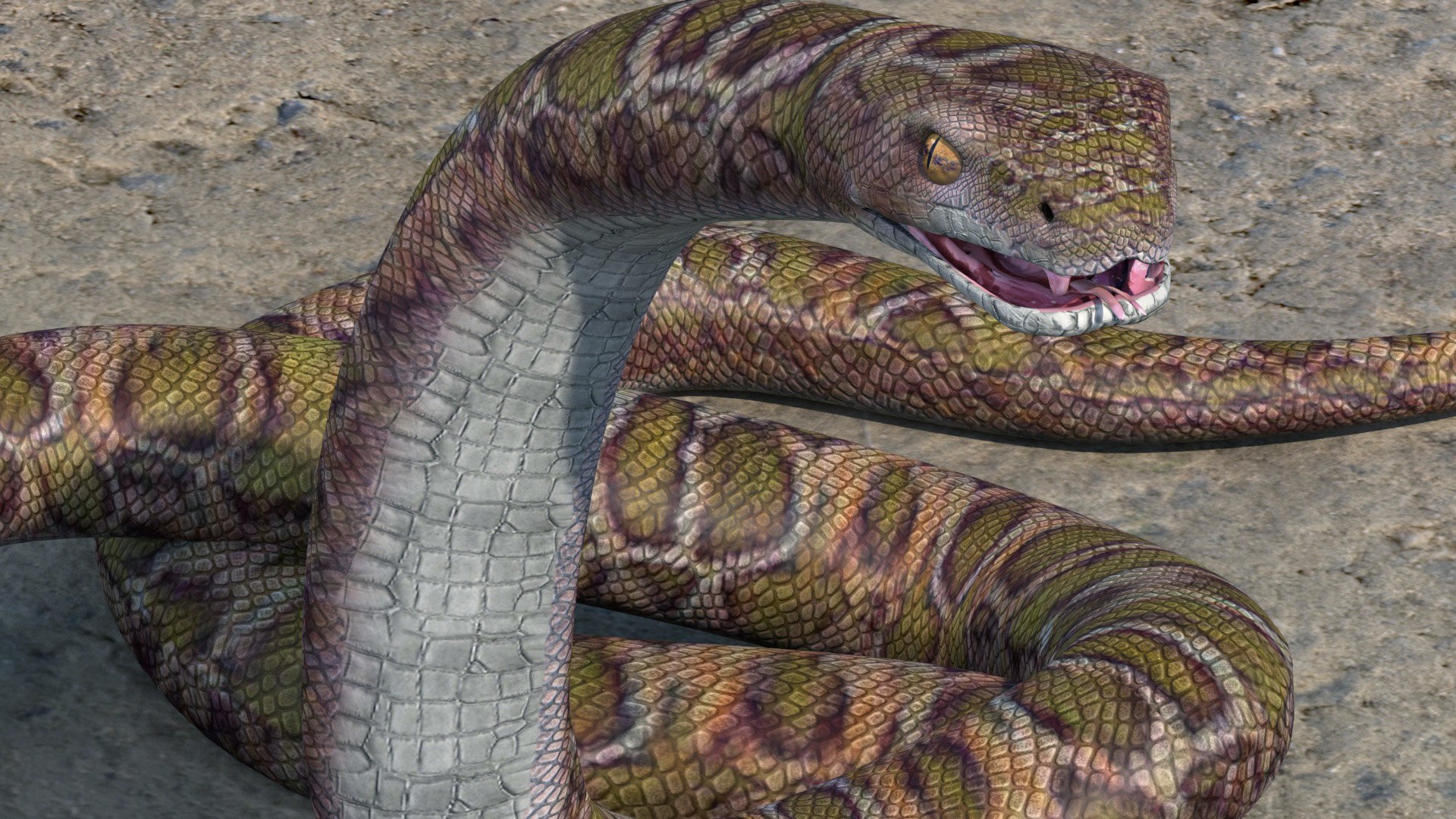 anacondas snakes 3d model