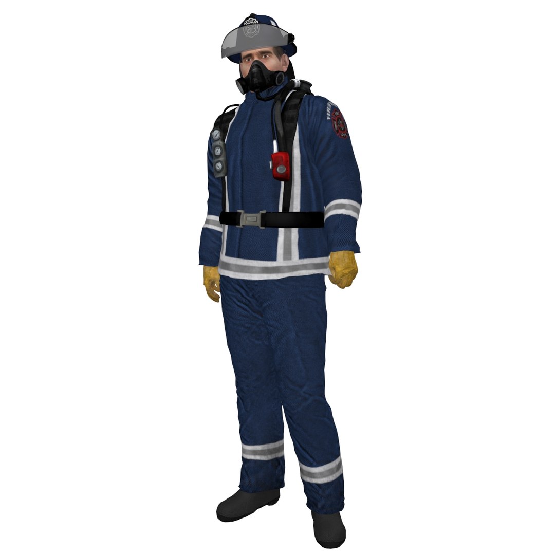 Rigged Fireman 3 Max