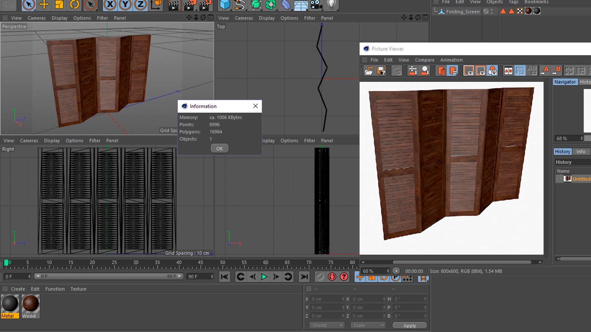 3D Folding Screen Model - TurboSquid 1219588