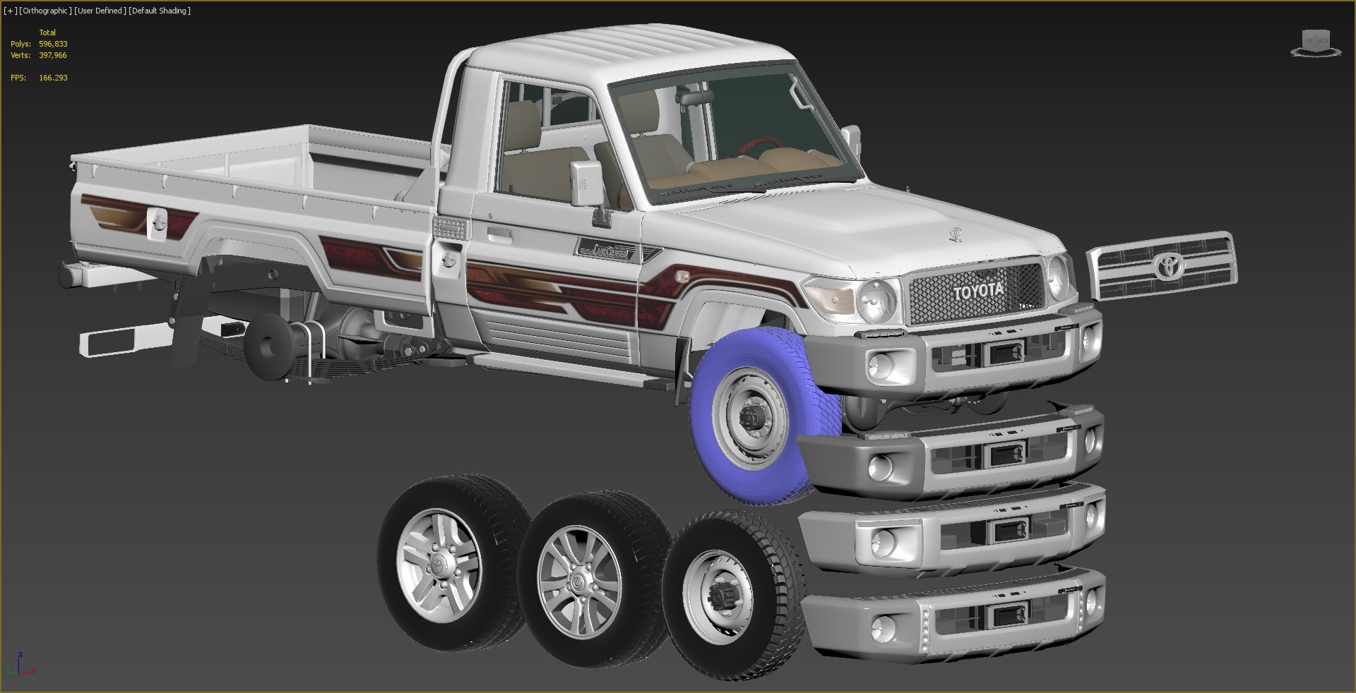 Toyota Land Cruiser Pickup J79 Shas 2010 To 2023 Whitout Engine 3D ...