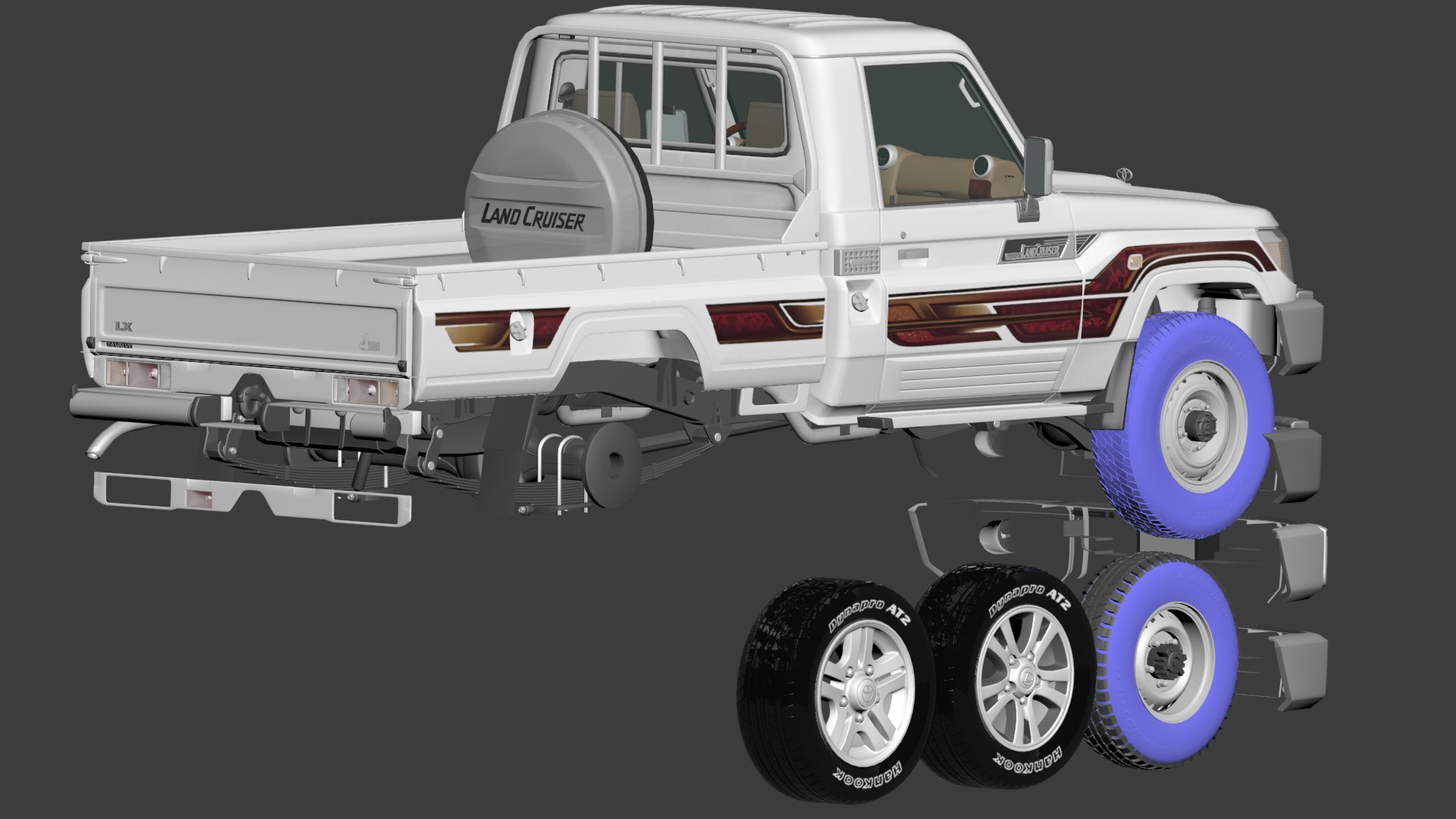 Toyota Land Cruiser Pickup J79 Shas 2010 To 2023 Whitout Engine 3D ...