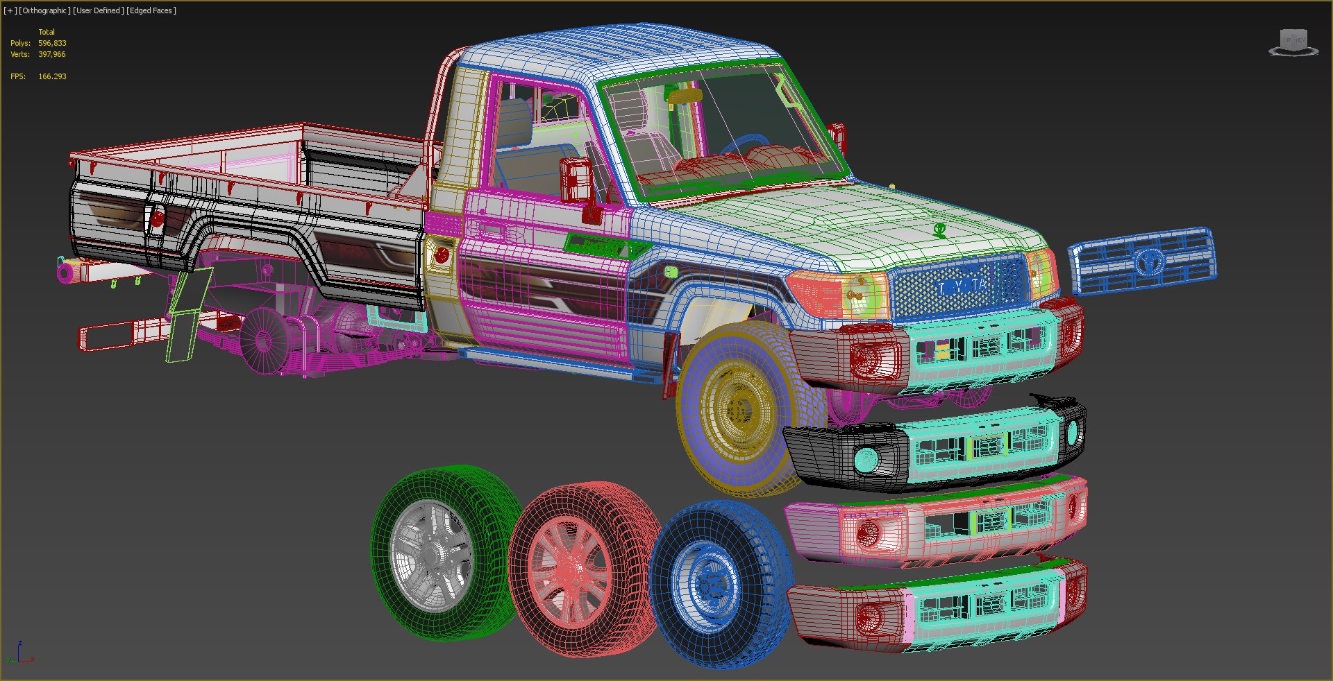 Toyota Land Cruiser Pickup J79 Shas 2010 To 2023 Whitout Engine 3D ...