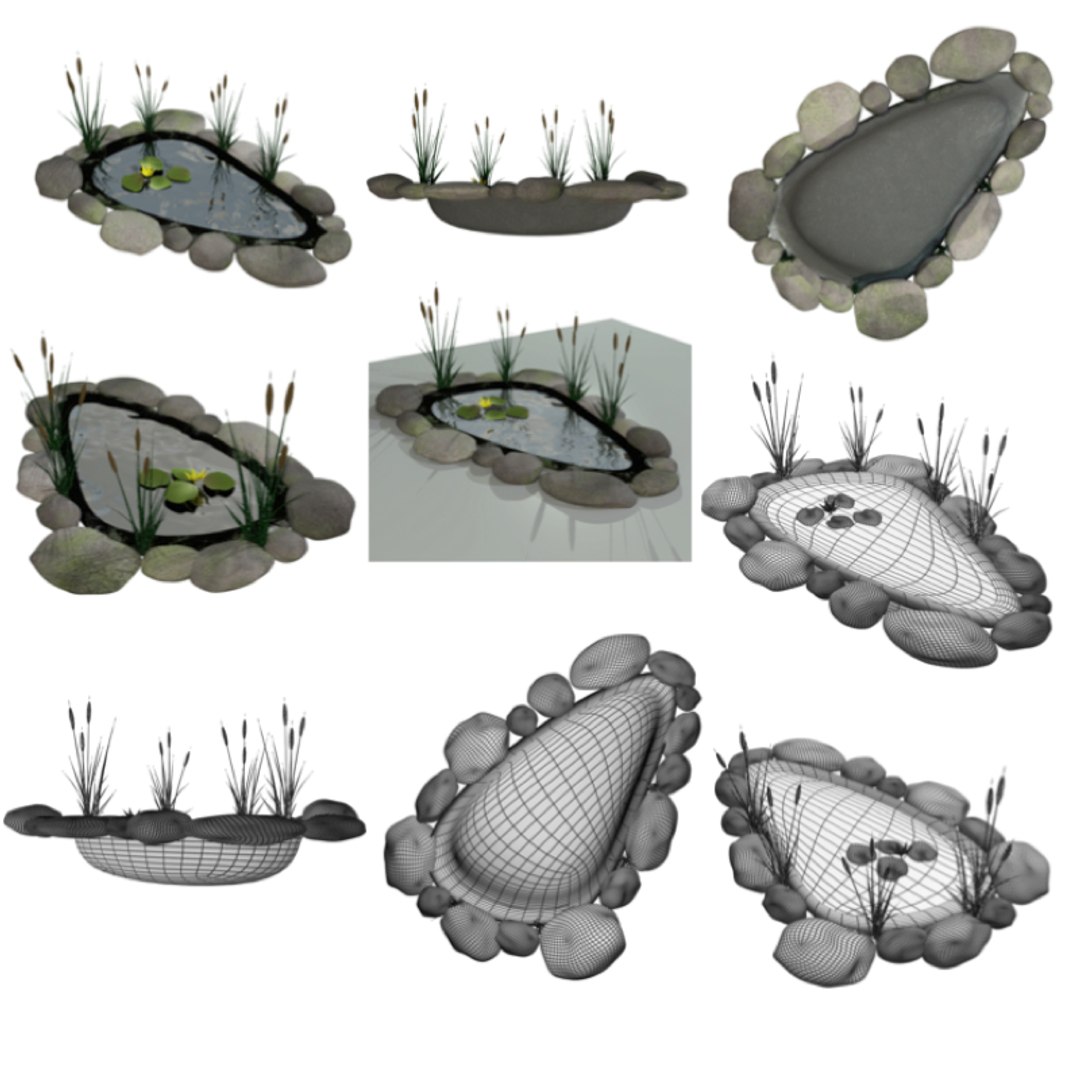 fish pond 3d model