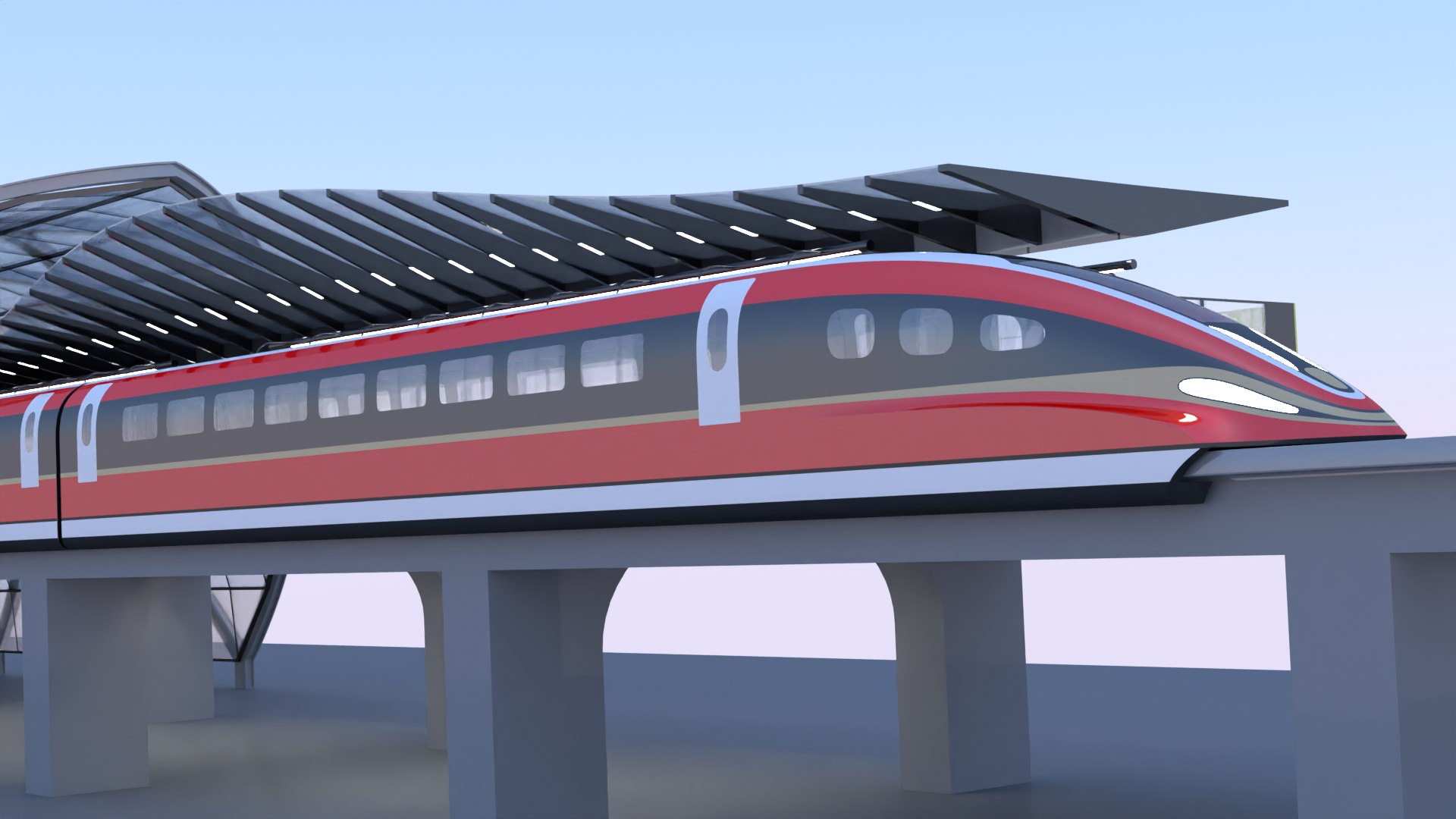Maglev Station 2023 3D - TurboSquid 2082592