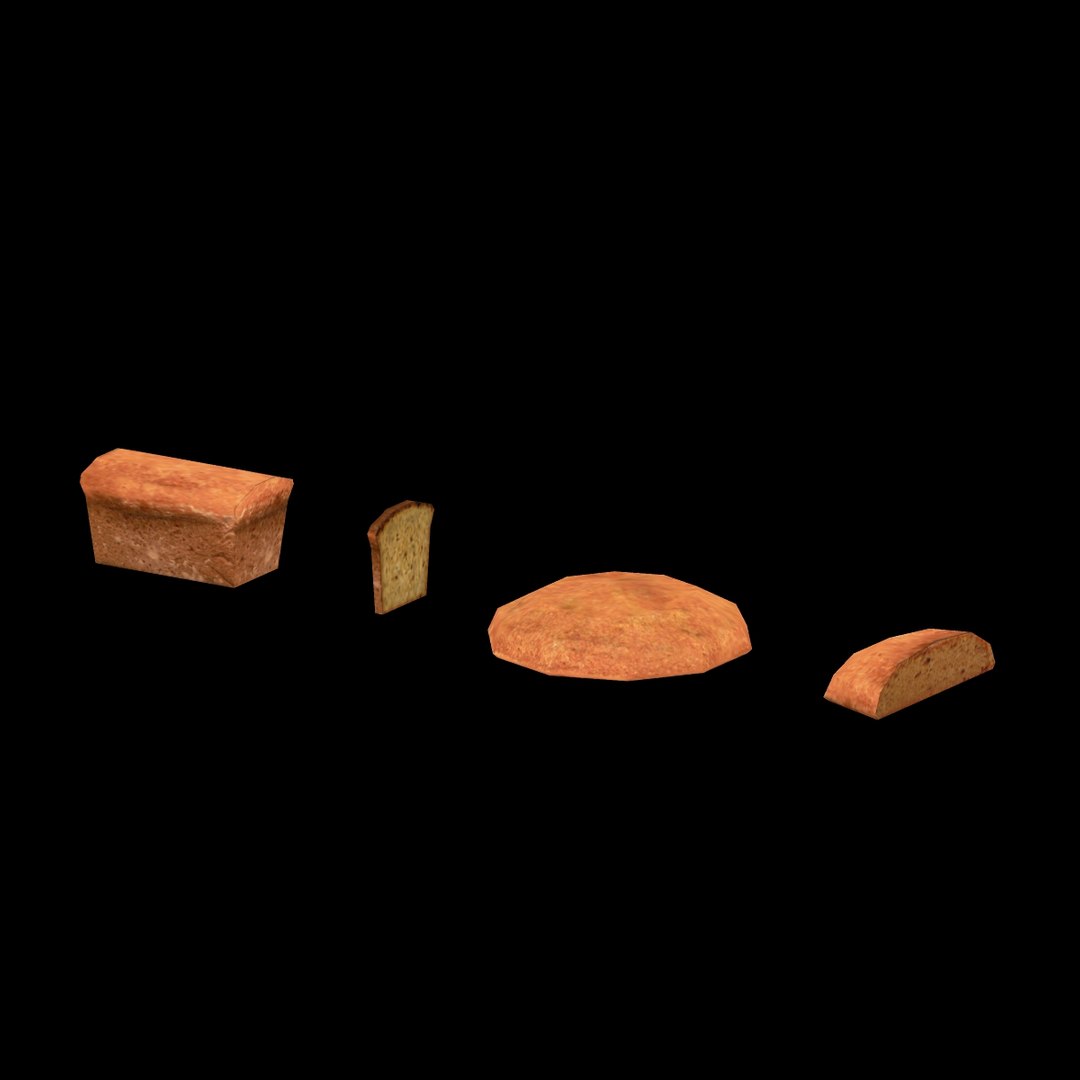 3d Model Breads Loaf Slice