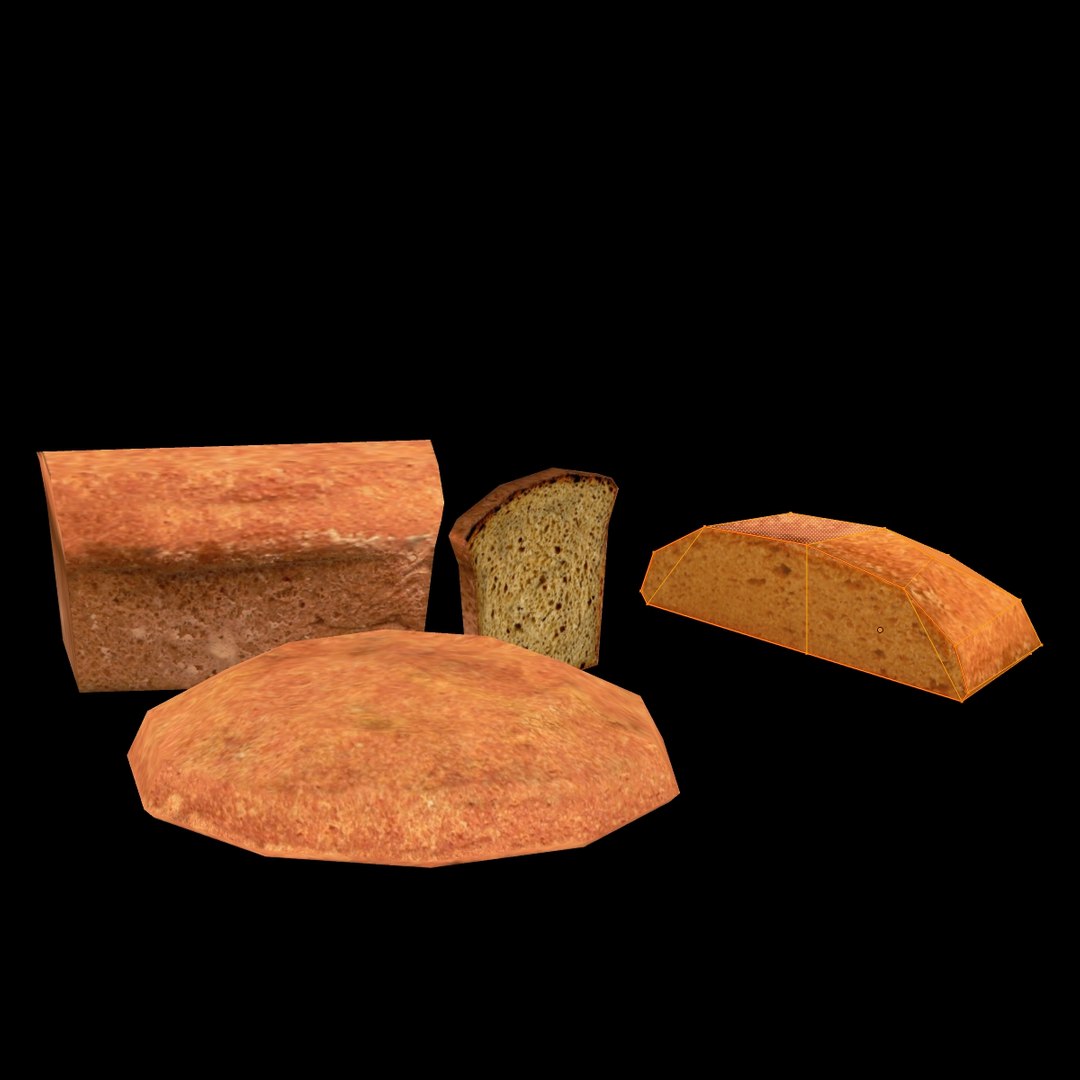 3d Model Breads Loaf Slice