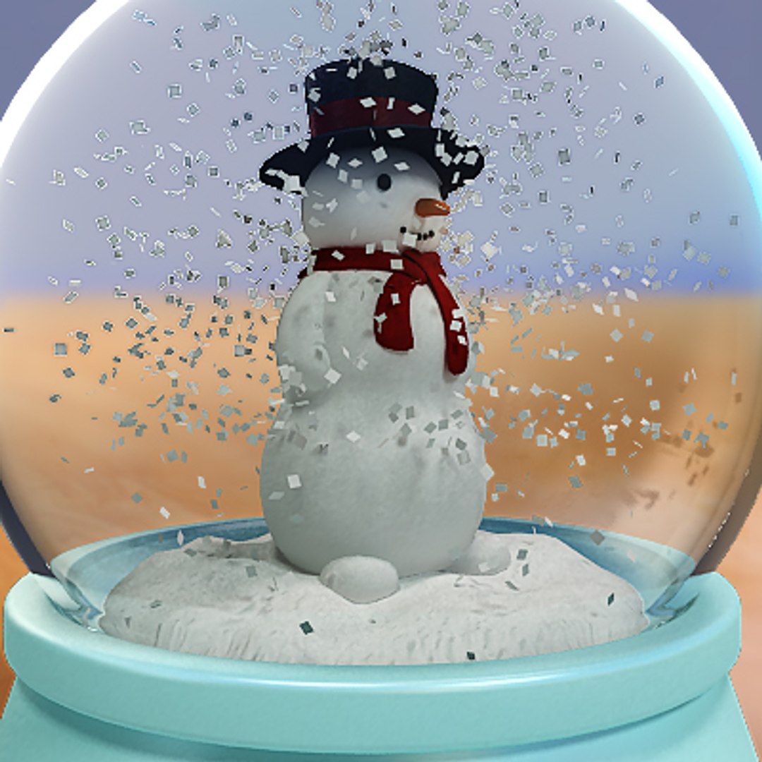maya snow globe snowman