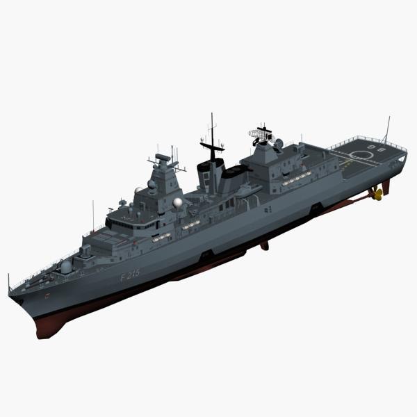 3d f123 brandenburg class frigate model