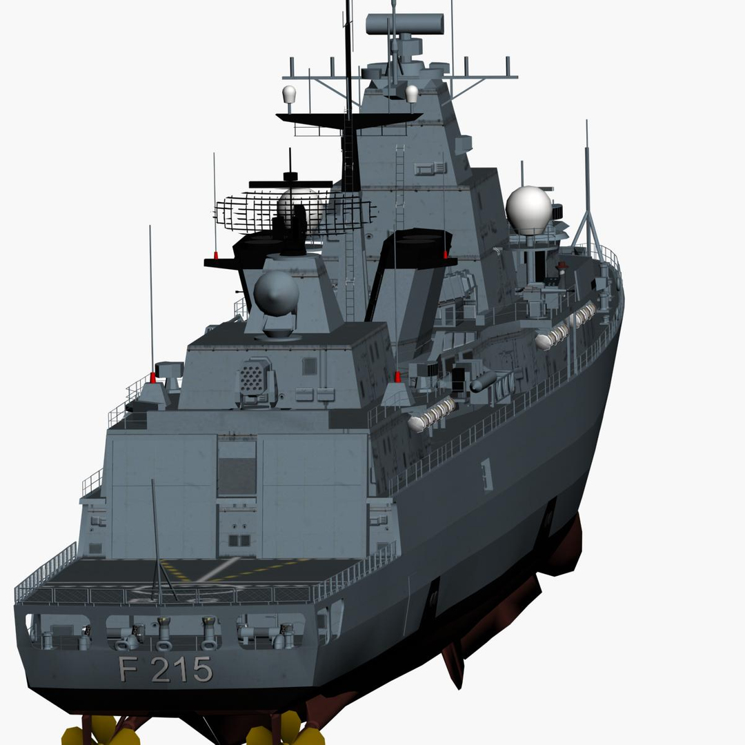 3d f123 brandenburg class frigate model